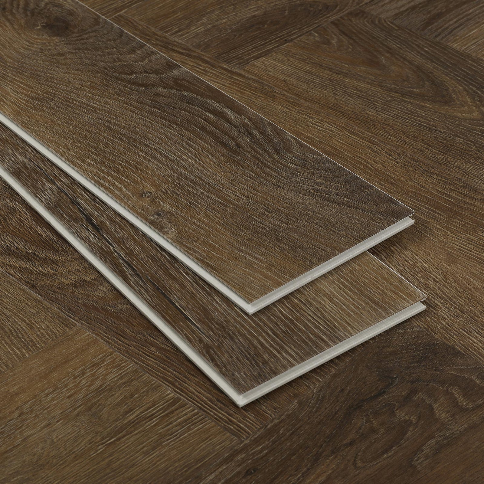 Chocolate Pine Herringbone Waterproof Luxury Vinyl Flooring